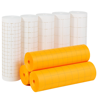 半生熟带格子仿古描金长卷宣纸