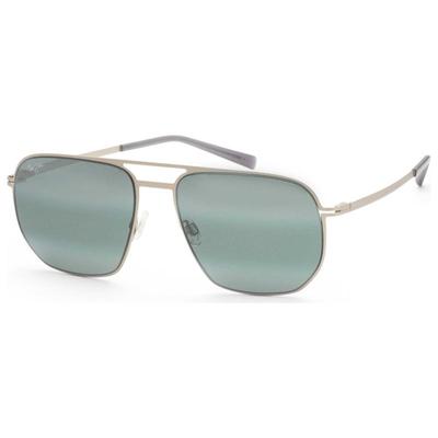 代购MauiJim男士太阳镜偏光防紫外线高清视野抗眩光金属框银色