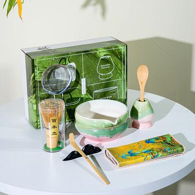 ins风日式抹茶茶具四件套礼盒