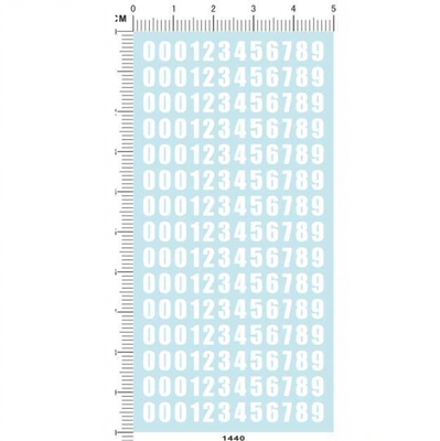 fonts 数字 模型水转印贴纸 1440-214# 6*10 白