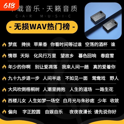 车载音乐U盘无损音质新款汽车抖音热门流行DJ歌曲真WAV音乐U盘