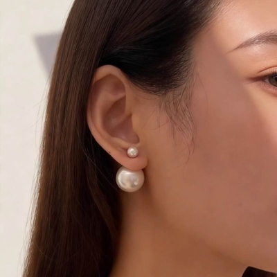 赵露思同款前后珍珠耳钉