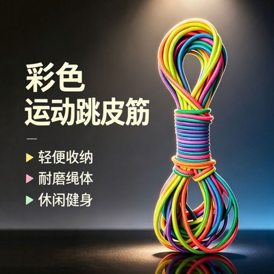 七彩跳皮筋小学生长跳绳幼儿园儿童80后怀旧高弹力耐用亲自互动