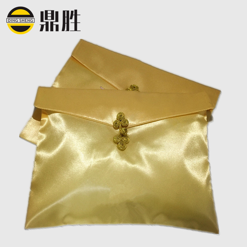 现货色丁布盘扣袋丝绸围巾旗袍衣物收纳袋女性内衣绸布包装布袋