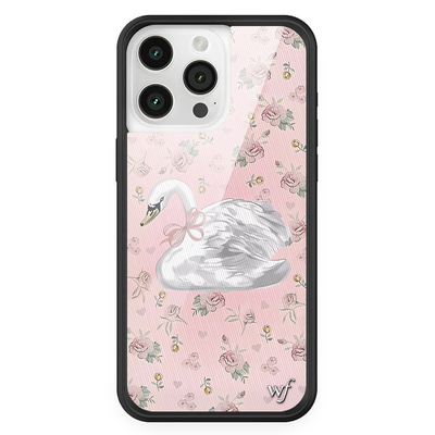 欧美f联名Sweet Swan 梦幻天鹅苹果15适用iPhone14/13ProMax手机壳时尚全包防摔欧美ins12防摔WF保护套17