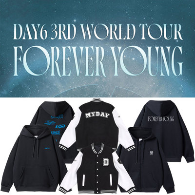 DAY6世巡演唱会FOREVER YOUNG周边同款卫衣服印花帽衫外套棒球服