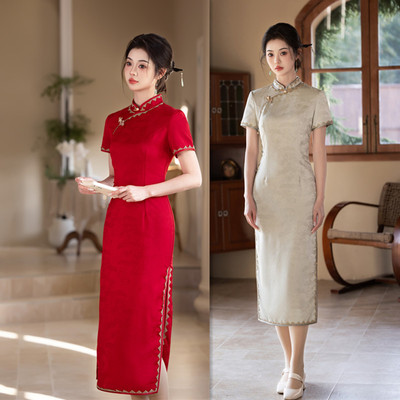 quality cheongsam chinese traditional qipao dress旗袍针织