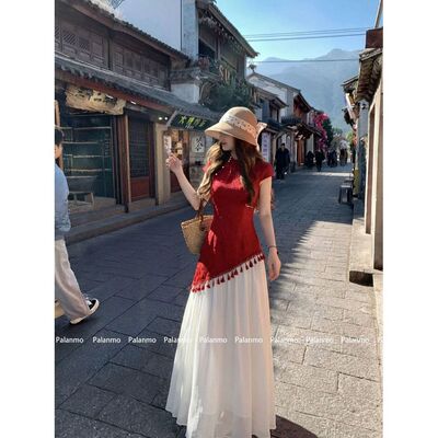 chinese traditional dress cheongsam qipao chipao新中式红色