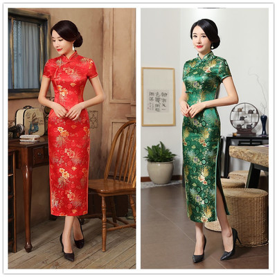 长旗袍cheongsam qipao chinese traditional dress chipao long