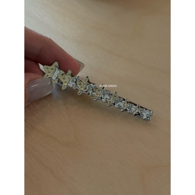 ONEGREEN 4.25NEW 金属麻面五角星拼接鸭嘴夹 百搭简约刘海发夹