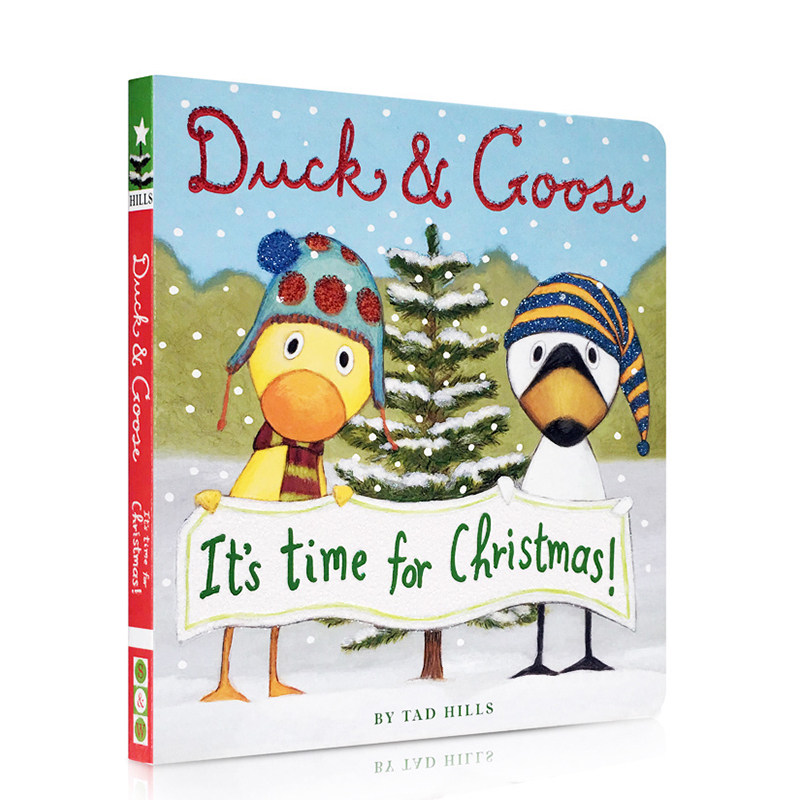 进口英文原版正版Duck And Goose It's Time for Christmas圣诞节纸板书小黄鸭与小白鹅系列名家 Tad ...