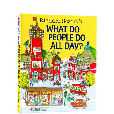 英文原版正版 忙忙碌碌镇 Richard Scarry's What Do People Do All Day 理查德斯凯瑞金色童书系列 精装 大开本 英语启蒙绘本