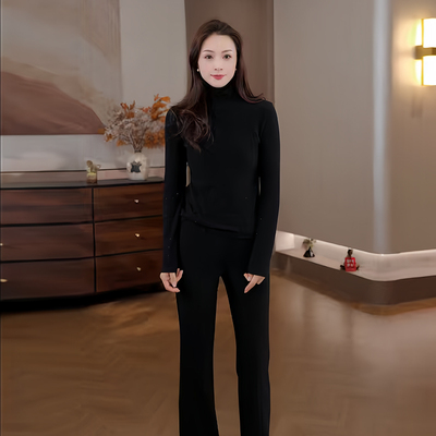 豆豆10【水钻镶嵌】蚕丝发热绒贴身软糯舒适长袖打底T恤-25DD276