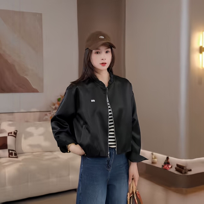 豆豆DA【木耳边短外套】2026早春新款纯色时尚休闲上衣-26CW5806