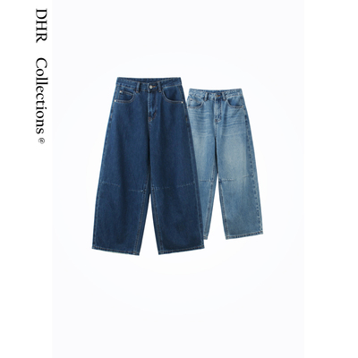 豆豆DC【花园裤】夏季新款中腰宽松显瘦百搭直筒牛仔裤-26CT969