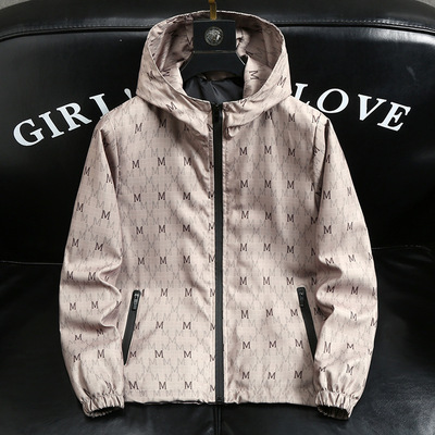 欧货AN&LV/岸绿欧洲站轻奢男装胖子春季外套男休闲男士夹克衫连帽