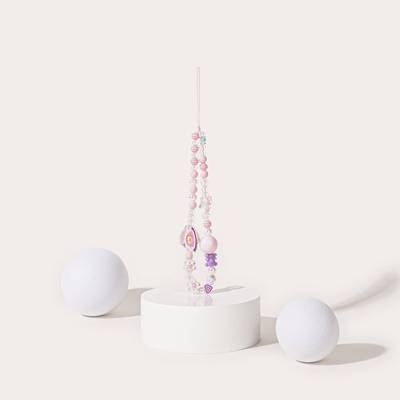 趣味包包挂件马卡龙糖果色卡通小熊手机壳挂炼短款手腕挂绳手机绳