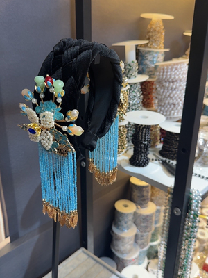 【昭蓝】原创发箍新中式国风复古流苏轻奢头箍轻奢手工琉璃民族风