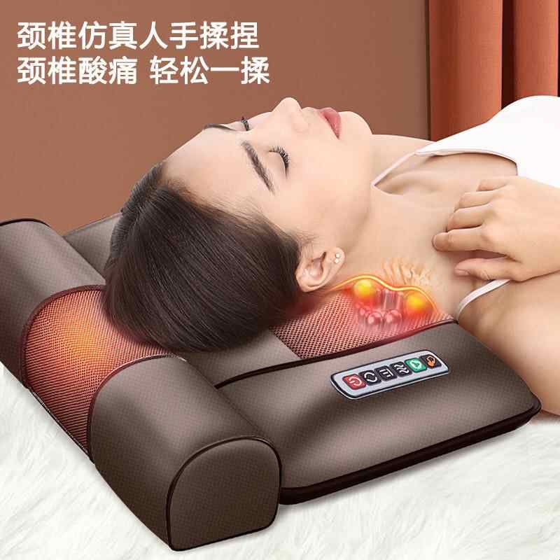 颈椎按摩器多功能全身颈部腰部背部揉捏家用按摩床垫加热气囊椅垫