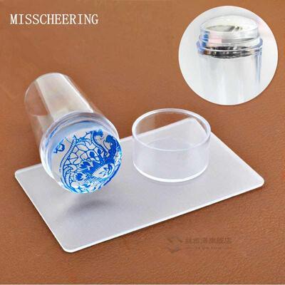 1set nique New Design Pure Clear Nail Art Stamper Scraper Se