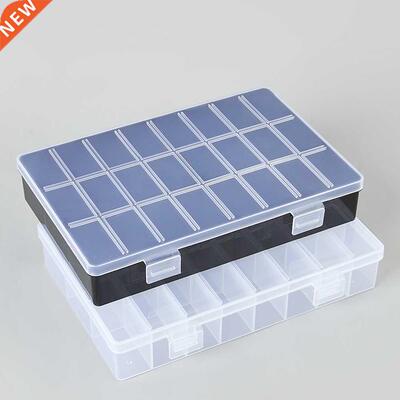 Practical 24 Grids Compartment Plastic Storage Box Jewelry E