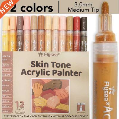 New Acrylic Marker Skin Color Water-based Pen Body Paint Gra