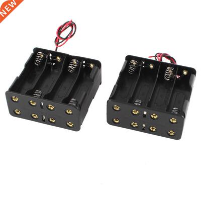 2Pcs Black Battery Holder Case w Wire for 8 x AA 12V Batteri