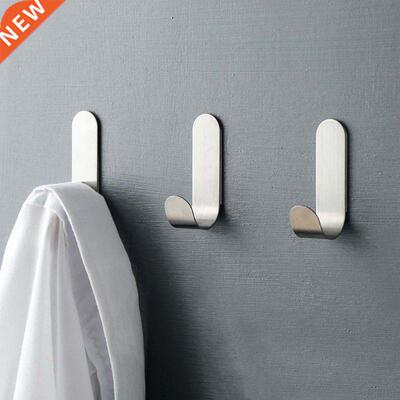 8pcs Adhesive Stainless Steel Towel Hooks Robe Hanging Hooks