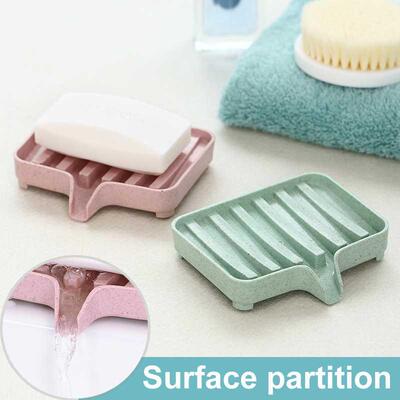 Sponge Holder PP Wheat Straw Storage Rack Drain Soap Box Tra