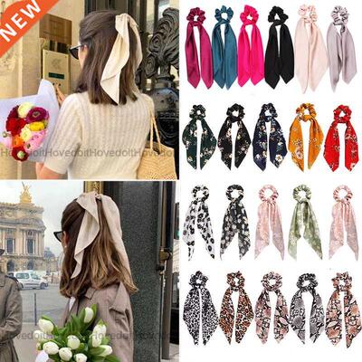 Fashion Solid Color Bow Satin Long Ribbon Ponytail Scf Hai
