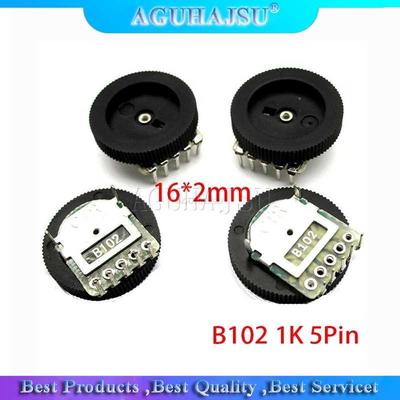 10pcs Doule Gear tuning potentiometer 102 1K 5Pin 16*2mm D