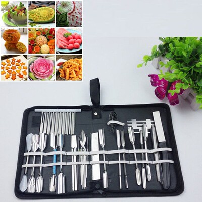 25pcs Vegetable Fruit food Carving Tools Set Engraving Chef