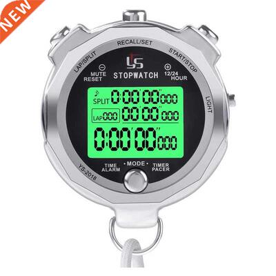 YS Stopwatch Metal Stopwatch Timer with Backlit Multi Lap Me
