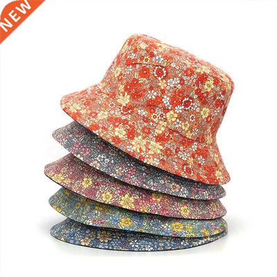 Reversble Bucket-Hats Floral Prnt Sunscreen Men Women Fsh