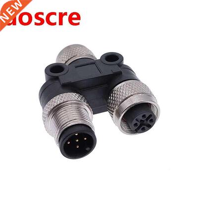 M12 Y shaped connector conversion plug male female three-wa