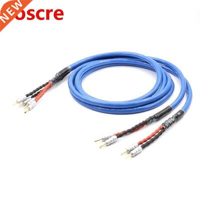 Pair LS-180 OFC silver plated audio Speaker cable loud speak