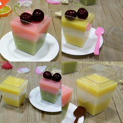 10Pcs Disposable Hard Plastic Mousses Dessert Cup With Spoon