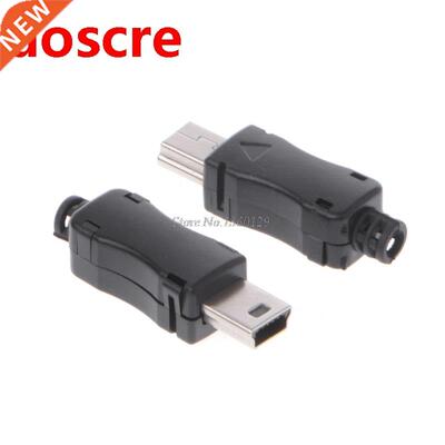 10Sets DIY Mini USB 2.0 5PIN Plug Socket With Plastic Cover