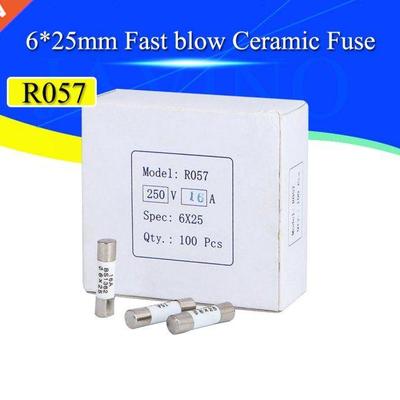 10Pcs Ceramic Fuse 6x25mm Fast blow Fuse 6*25 250V 0.5A 1A 2