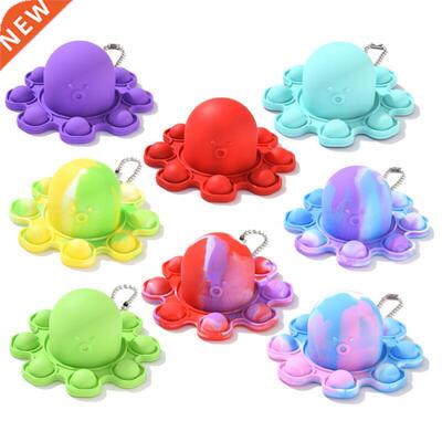 Keychain Sss Relief Squishy Pops It Fidget Toys Octopus Push