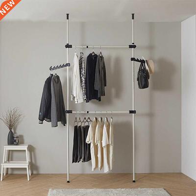 Telescopic Metal Coat Racks Wardrobe Organizer Garment Stand
