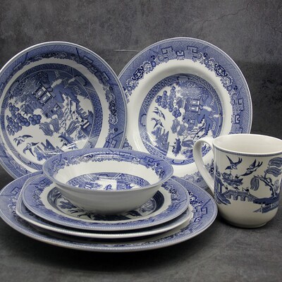 The Blue Willow Dinner Set Elegant England Style Dinner