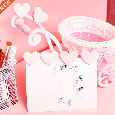 Solid Color 5Pcs/Set Attractive Pink Love Heart Photo Clamp