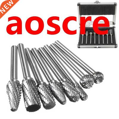 8Pcs 1/4rdquo; Shank Double Cut Carbide Rotary Burr Die Gri