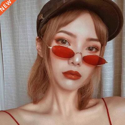Retro Small Oval Sunglasses Women Vintage Brand Shades Black