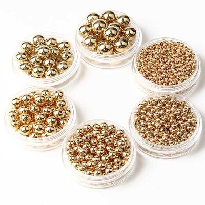 Wholesale 3 4 6 8 10 12mm 30-500pcs Gold Metal Plated CCB Ro