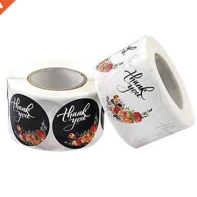 100-500pcs Floral Thank You Stickers Seal Labels For Package