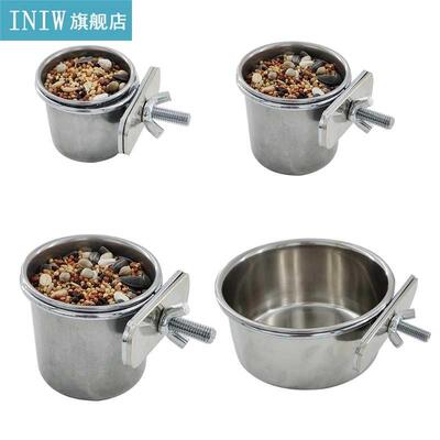 Pet Birds Hanging Cage Bowl Dish Cup Anti-turnover Stainless