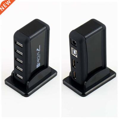 7 Port USB 2.0 Hub with AC Power Adapter For Laptop PC Compu