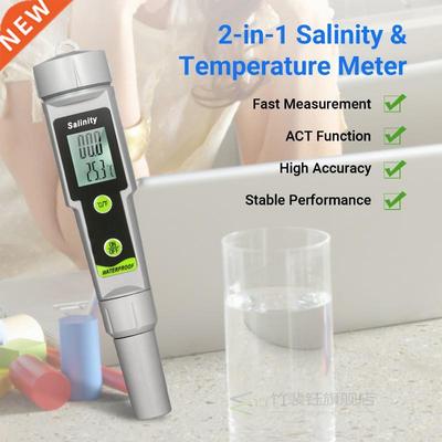 Portable Salinometer Waterproof Salinity Test Pen 2-in-1 Sal